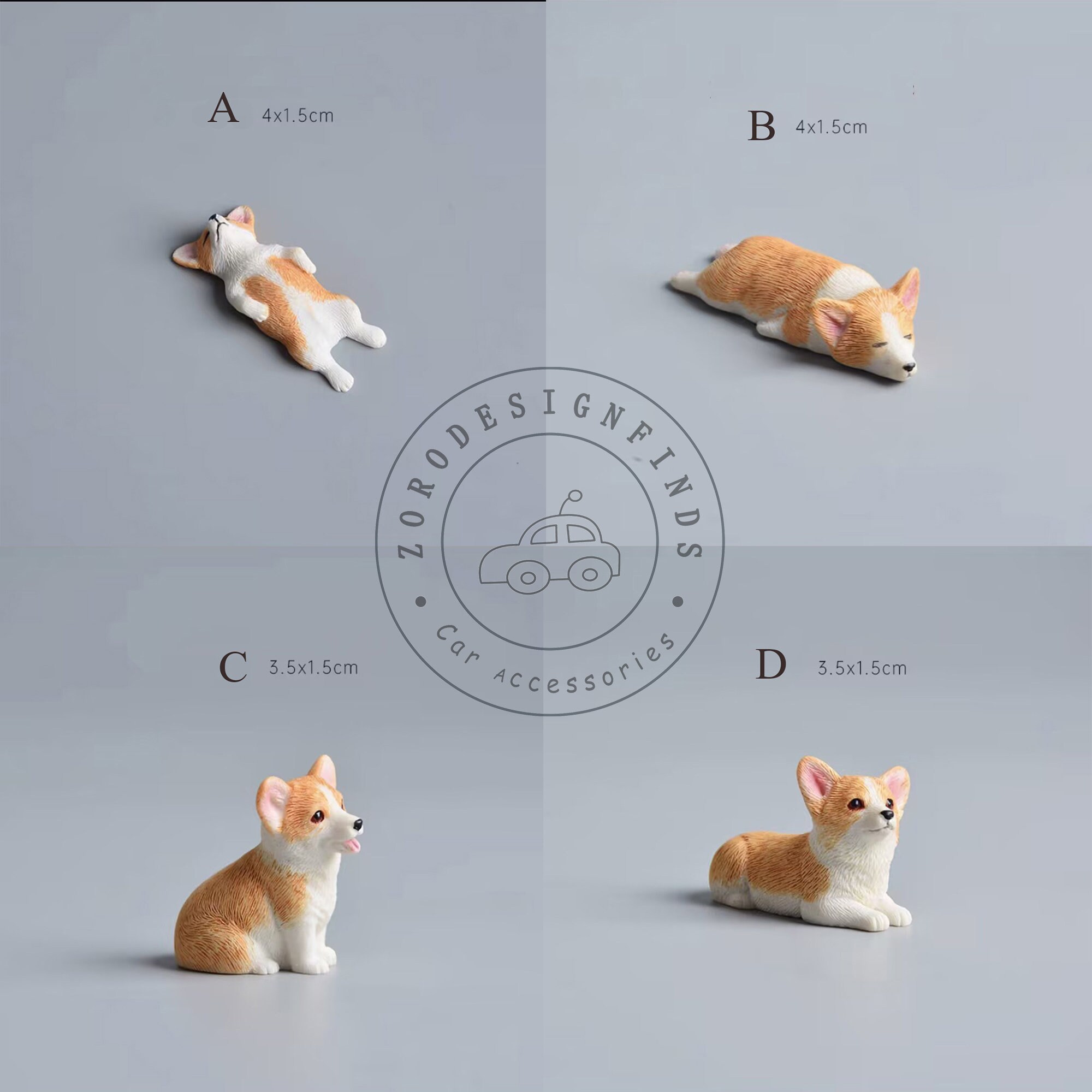 8 Style Cute Mini Corgis Car Ornaments, Car Dashboard Decor, Cute ...