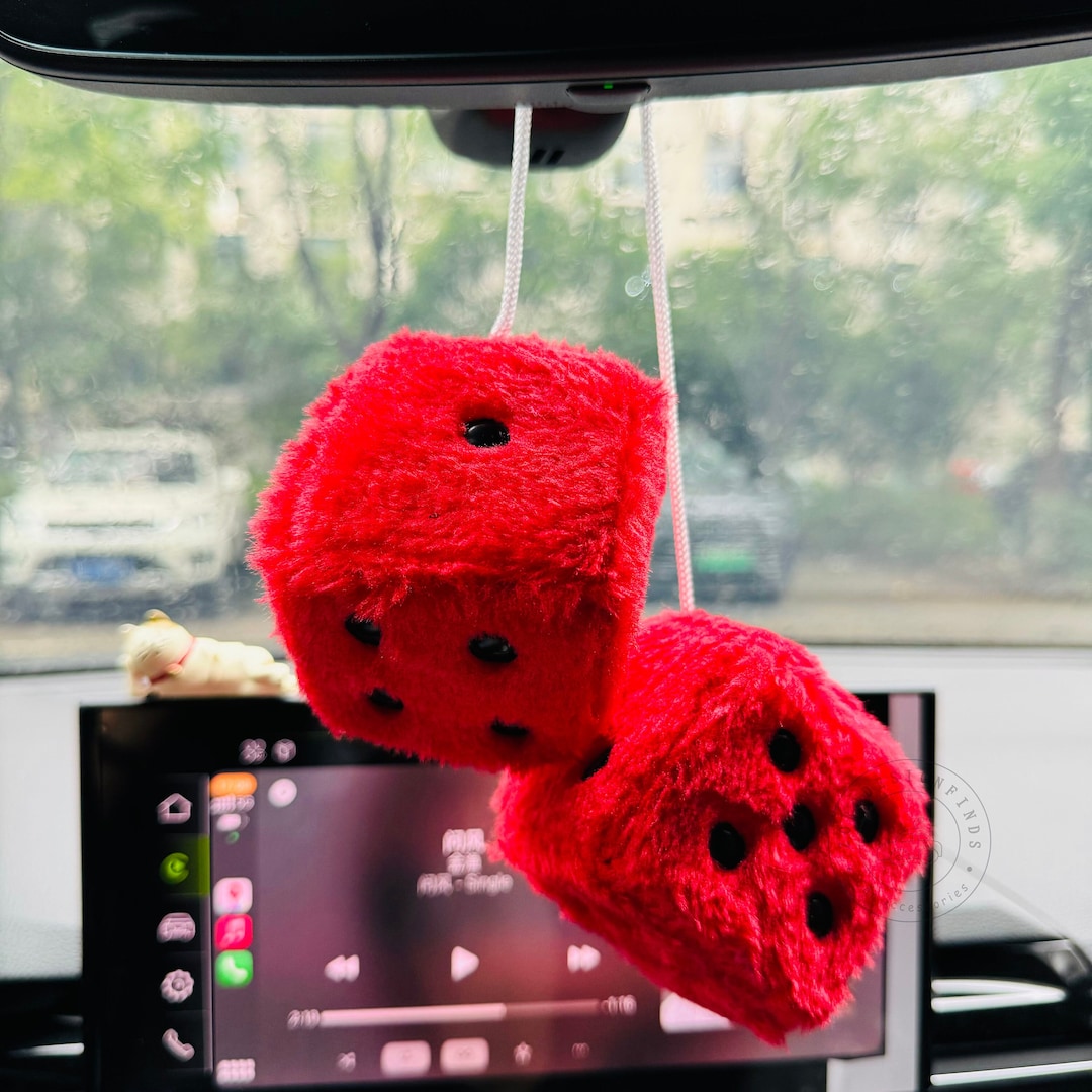 Red Dice Car Accessory, Dice Cute Car Decor Hanger, Kawaii Car ...