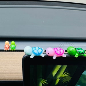 5PCS Cartoon Mini Turtle Ornament Figurine, Cute Colorful Turtle Car ...