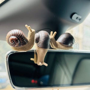 Kawaii Ceramic Snail Car Ornament, Cute Snail Car Decoration, Car ...