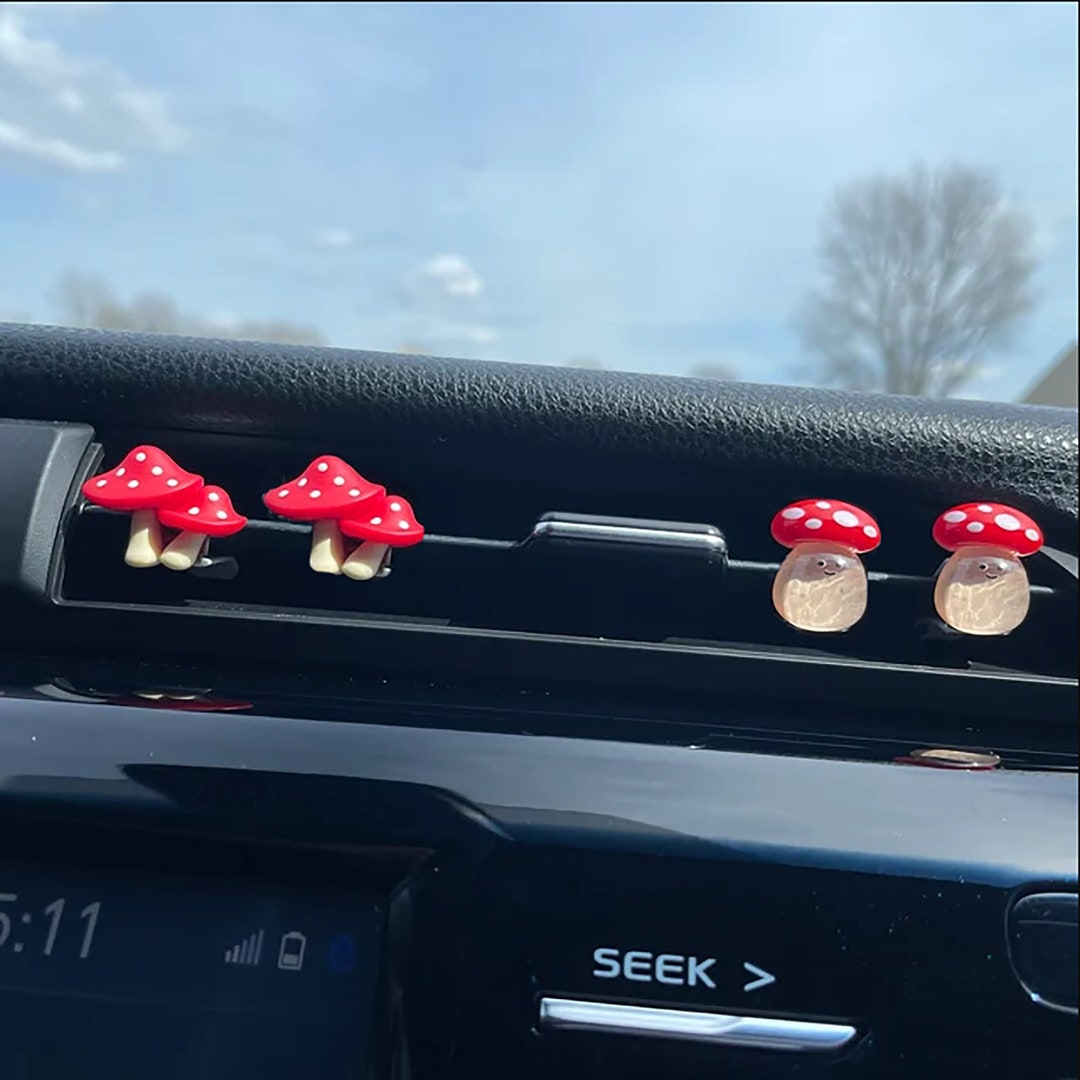 Cute Mushroom Car Vent Clip, Car Mushroom Decor, Cartoon Car Air ...