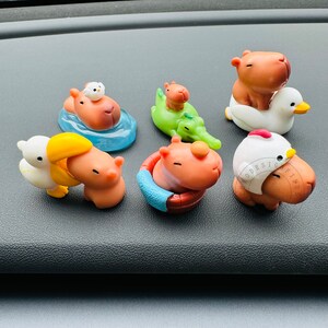 Mini Capybara Car Ornaments, Car Mirror Dashboard Ornament, Kawaii Car ...