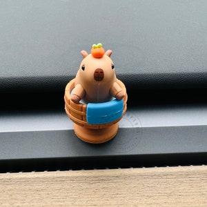 Cute Capybara Bath Car Ornament, Cute Shake Capybara Car Dashboard ...
