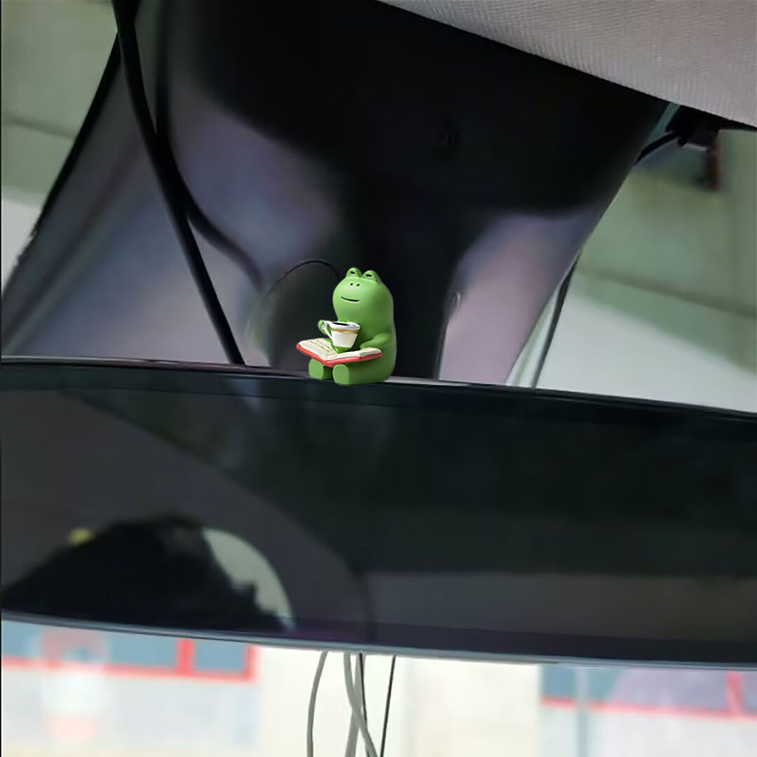 Cartoon Frog Car Dashboard Decor, Lovely Frog Figurine, Women Car ...
