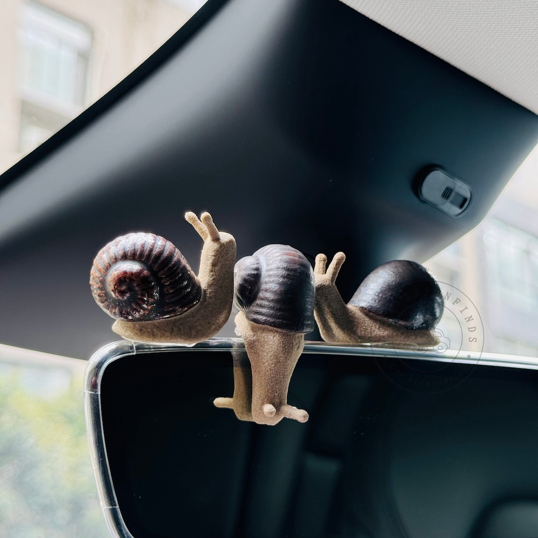 Kawaii Ceramic Snail Car Ornament, Cute Snail Car Decoration, Car ...