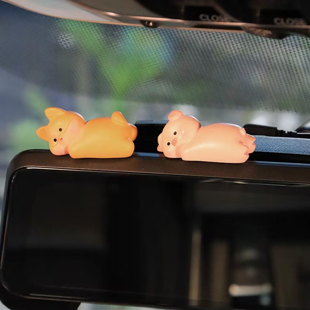 Cartoon Animals Car Review Mirror Decor, Car Mirror Ornament, Cute ...