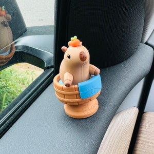 Cute Capybara Bath Car Ornament, Cute Shake Capybara Car Dashboard ...