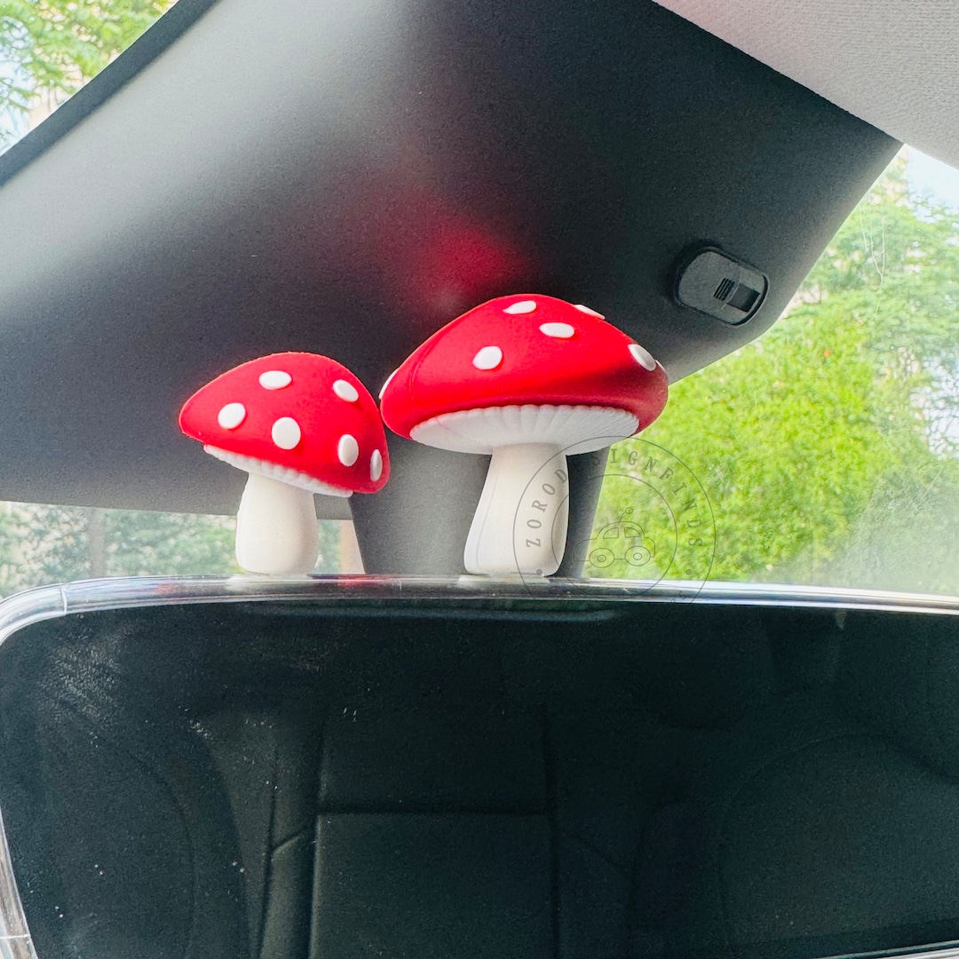2pcs Small Mushroom Car Ornament,mushroom Car Dashboard Accessory ...