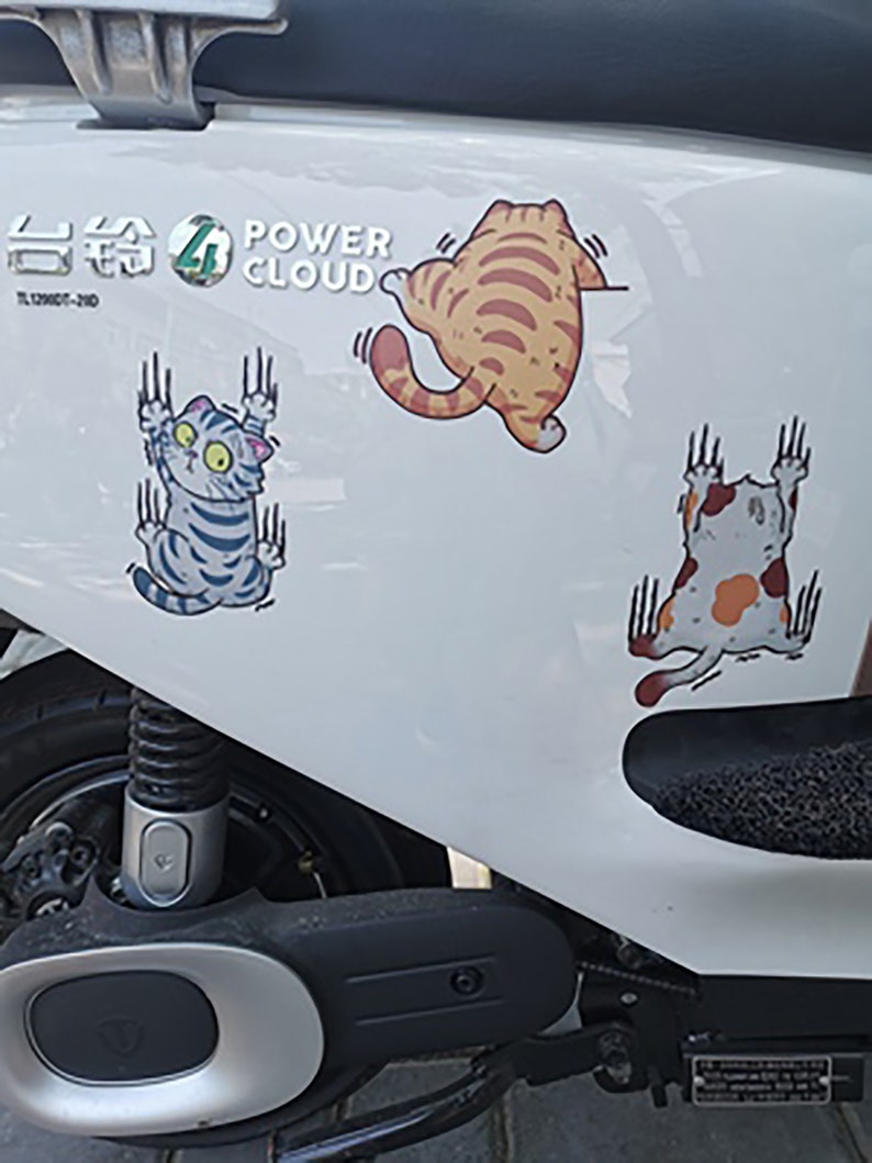 Cute Cartoon Cat Car Sticker Funny Cat Scratch Decals Custom - Etsy