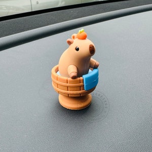 Cute Capybara Bath Car Ornament, Cute Shake Capybara Car Dashboard ...