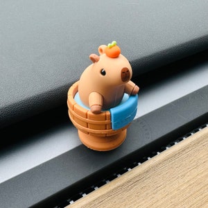 Cute Capybara Bath Car Ornament, Cute Shake Capybara Car Dashboard ...