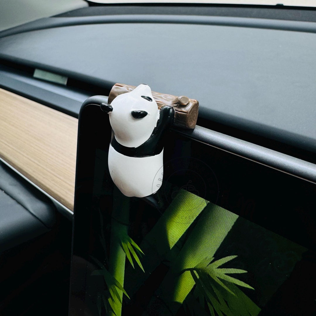 Cute Panda Ornament Figurine, Car Rearview Mirror Decoration, Kawaii ...