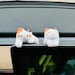 Cartoon Cat Car Review Mirror Decor, Cute Cat Figurine, Kawaii Car ...