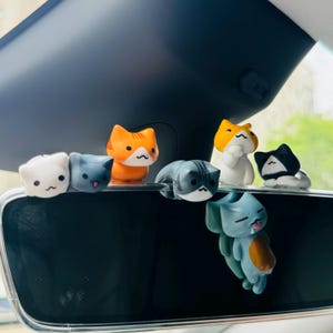 Mini Cat Ornaments, Car Mirror Dashboard Ornament, Handmade Car ...