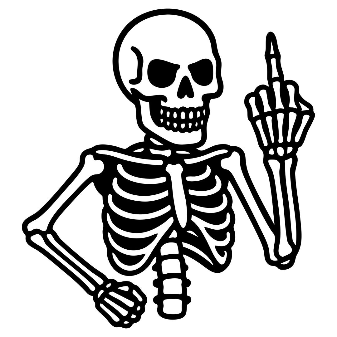 Skeleton Giving the Middle Finger - Instant Digital Download SVG, PNG ...