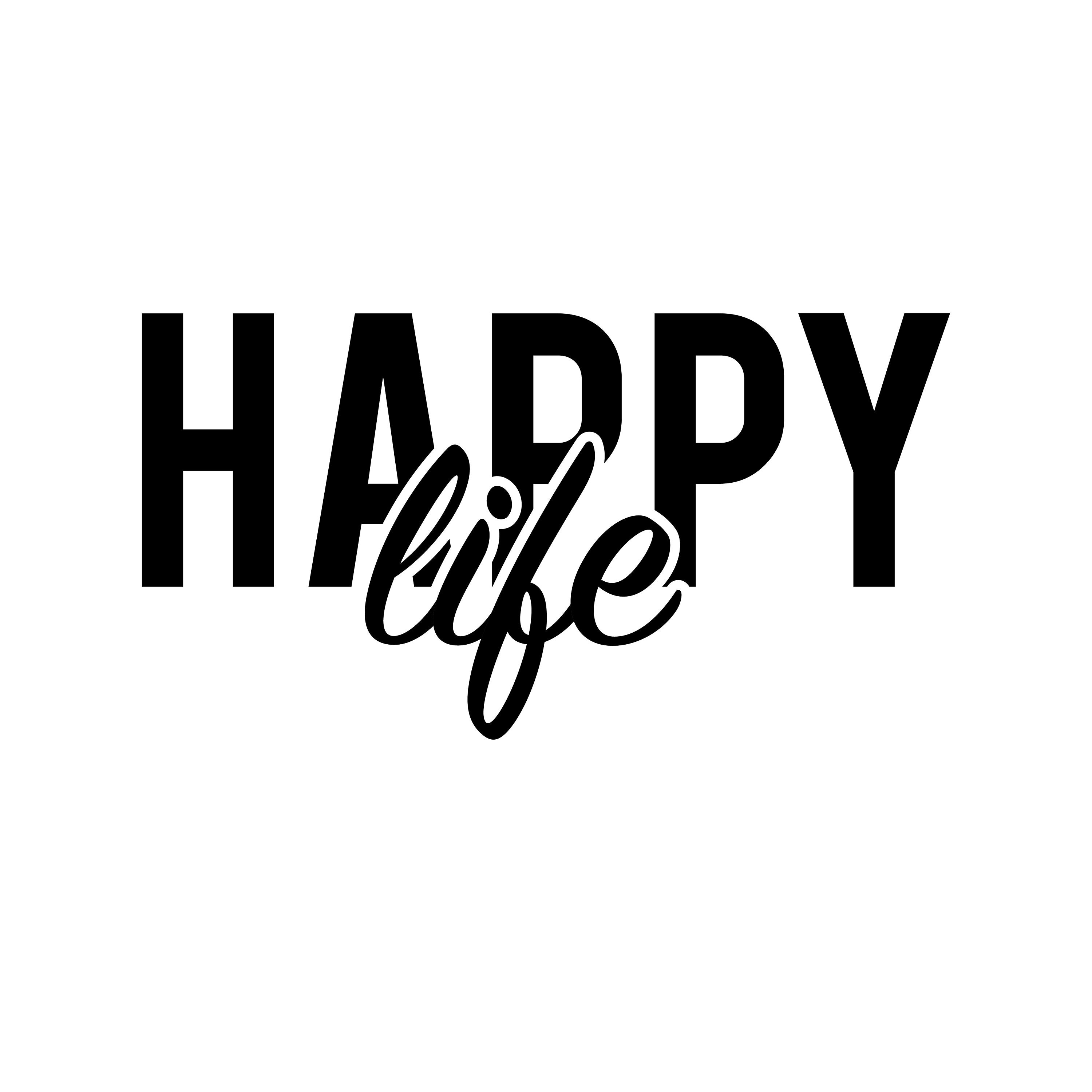 Happy Life - Instant Digital Download SVG, PNG, EPS, Pdf, Jpg - Etsy