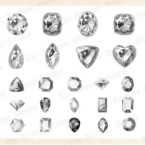 75 Diamond and Crystal Procreate Brushes, Jewelry Stones Gems Procreate ...