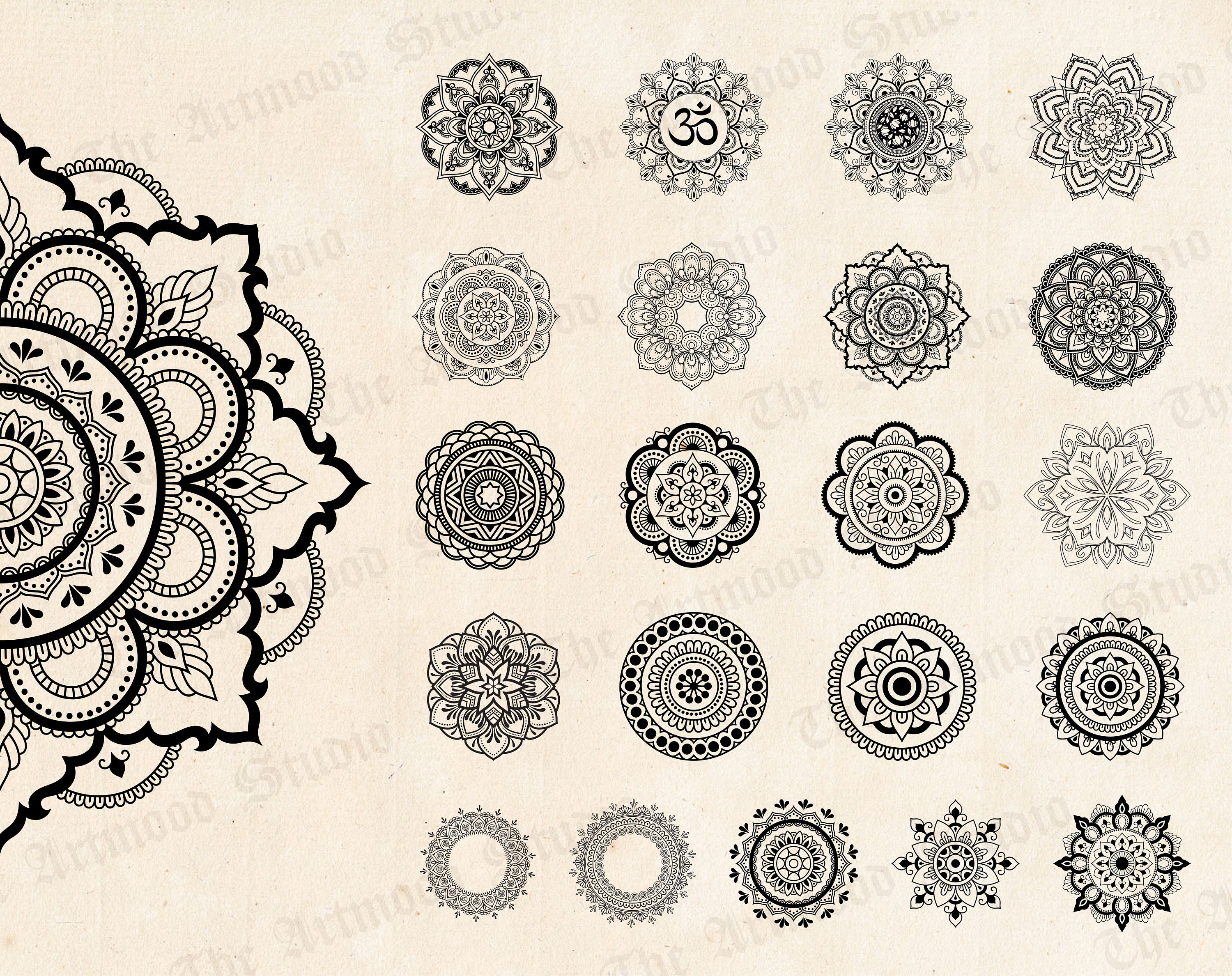100 Mandala and Henna Procreate Stamps, Mehndi, Henna, Indian Tattoo ...