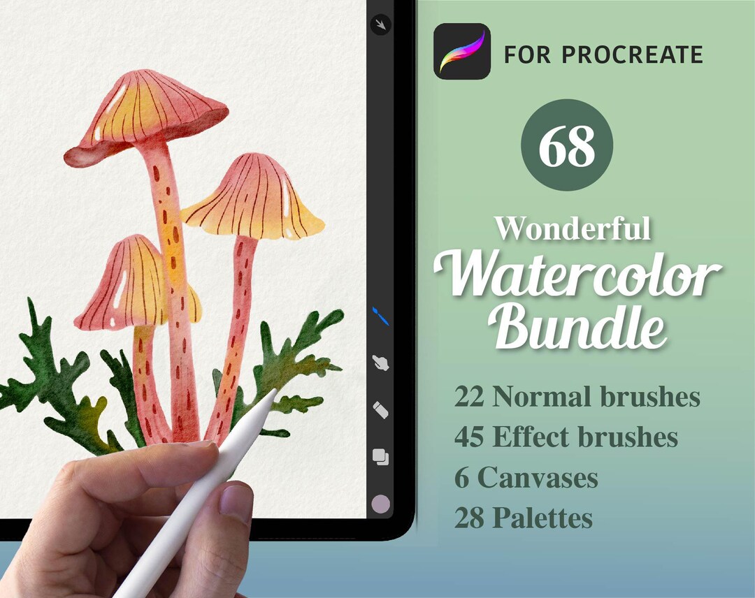 Wonderful Watercolor Procreate Brushes - Painting Kit for Procreate ...