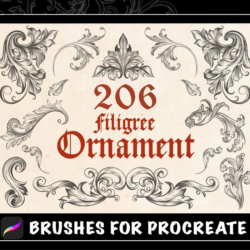 Filigree Stencils Procreate - Etsy