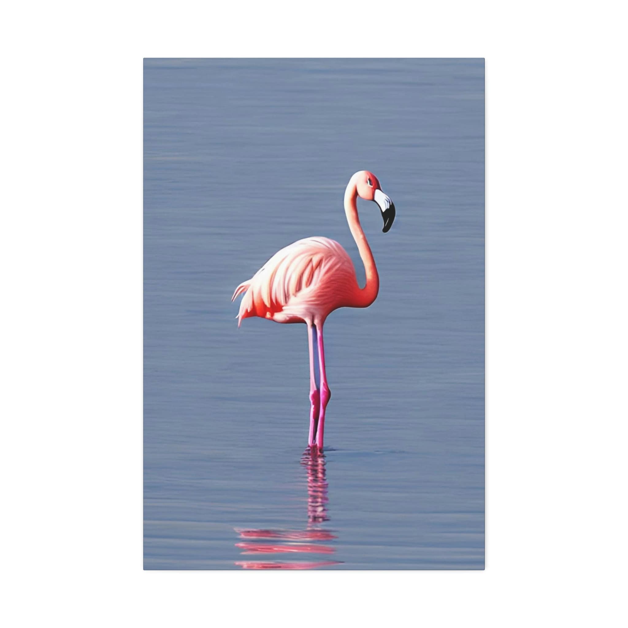 Flamingo in Water Art. Canvas - Etsy