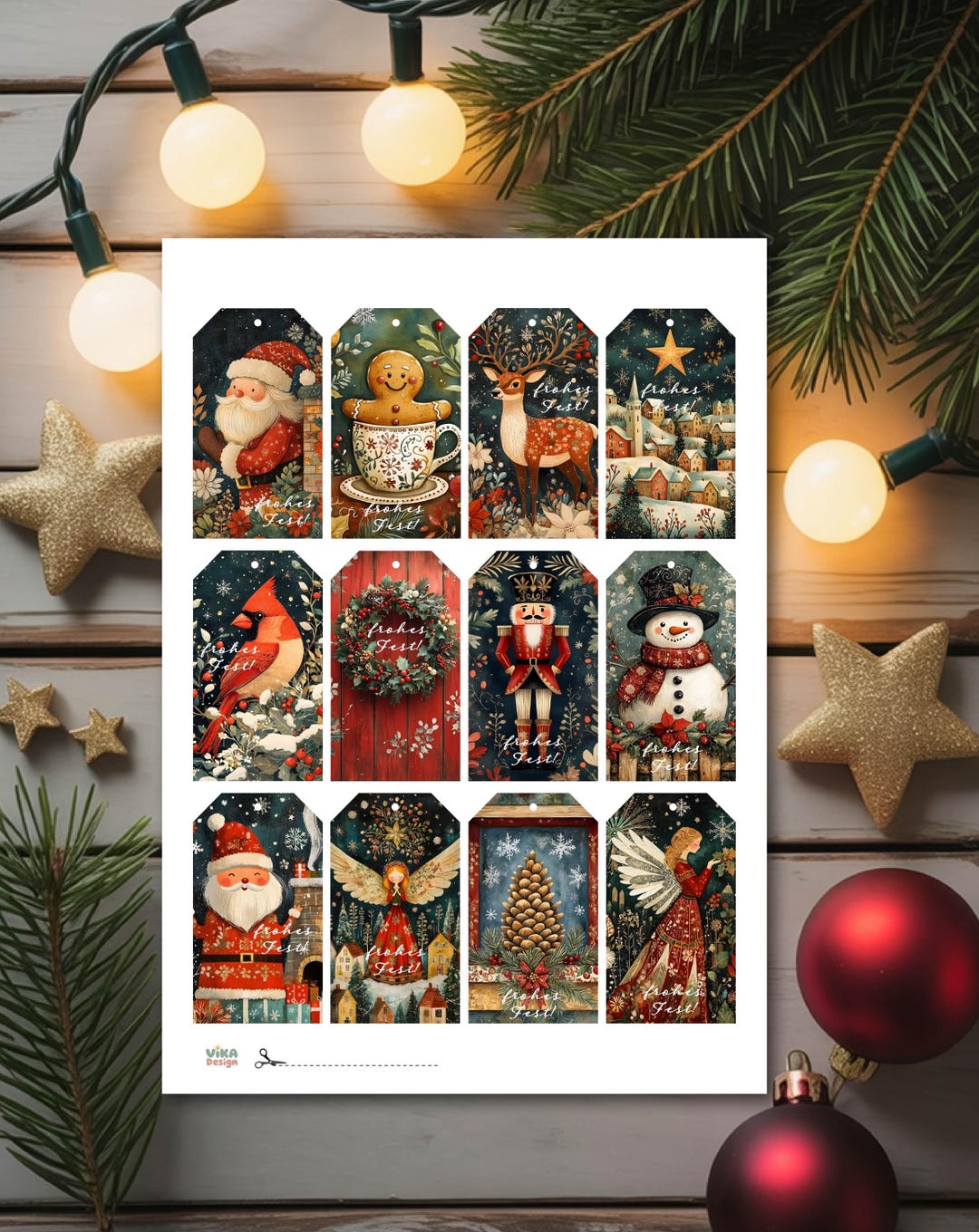 Printable Christmas Gift Tags Happy Holidays! Winter Gift Tags for ...