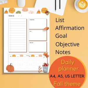 Daily Fall Planner, Fall Aesthetic, to Do List, Creative Planner, Fall ...