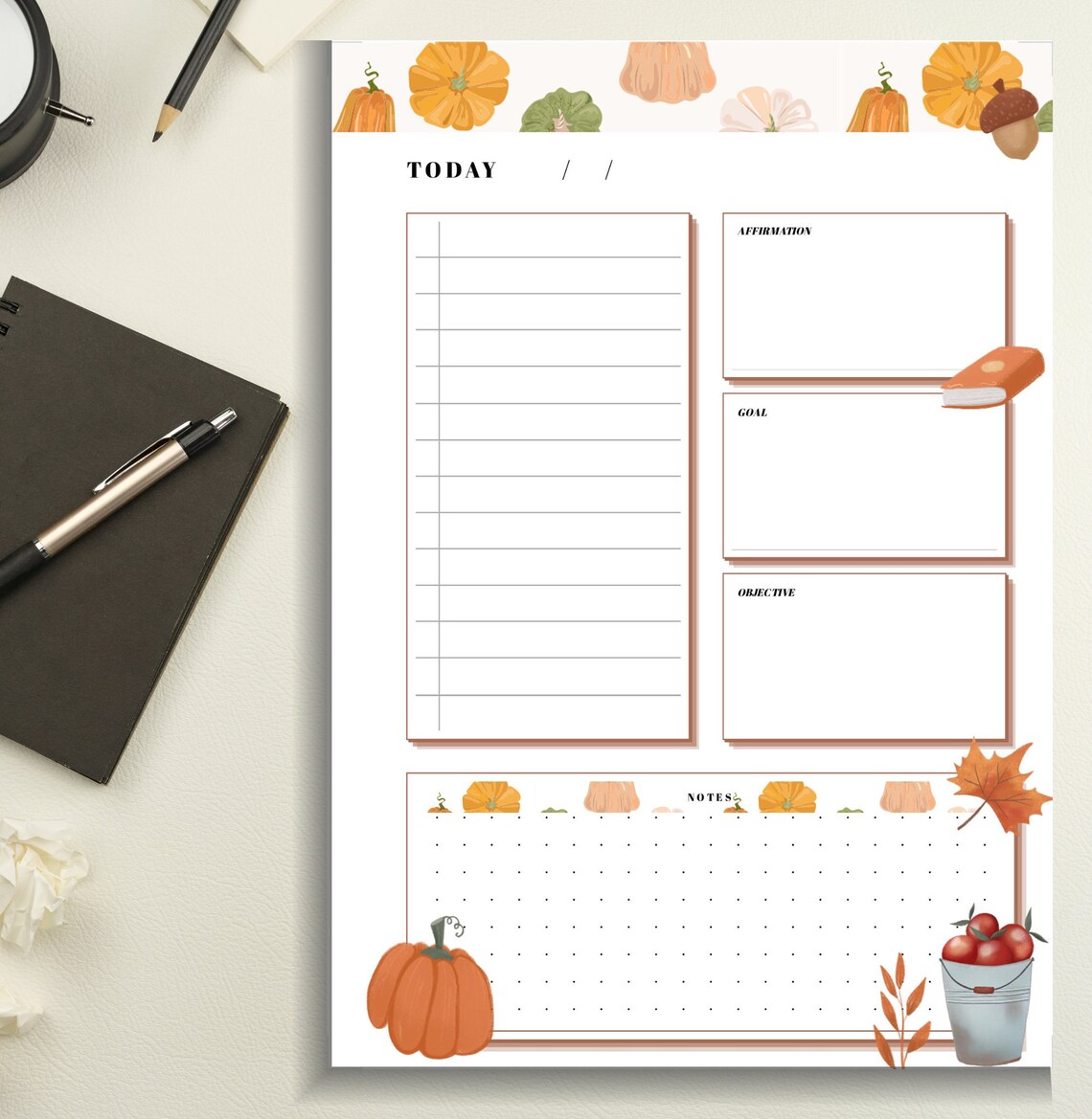 Daily Fall Planner, Fall Aesthetic, to Do List, Creative Planner, Fall ...