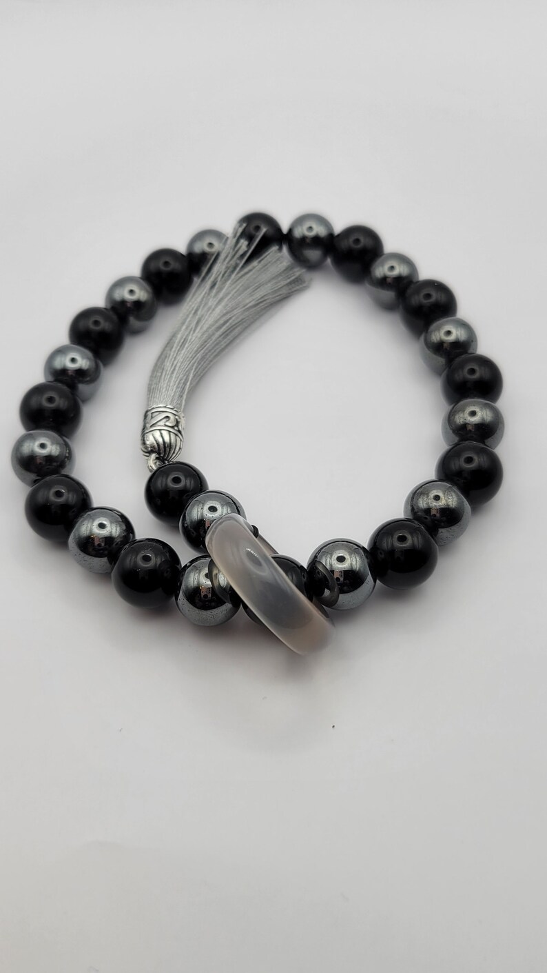 Worry Beads Bracelet Tassel Agate Ring Fidget Gift - Etsy