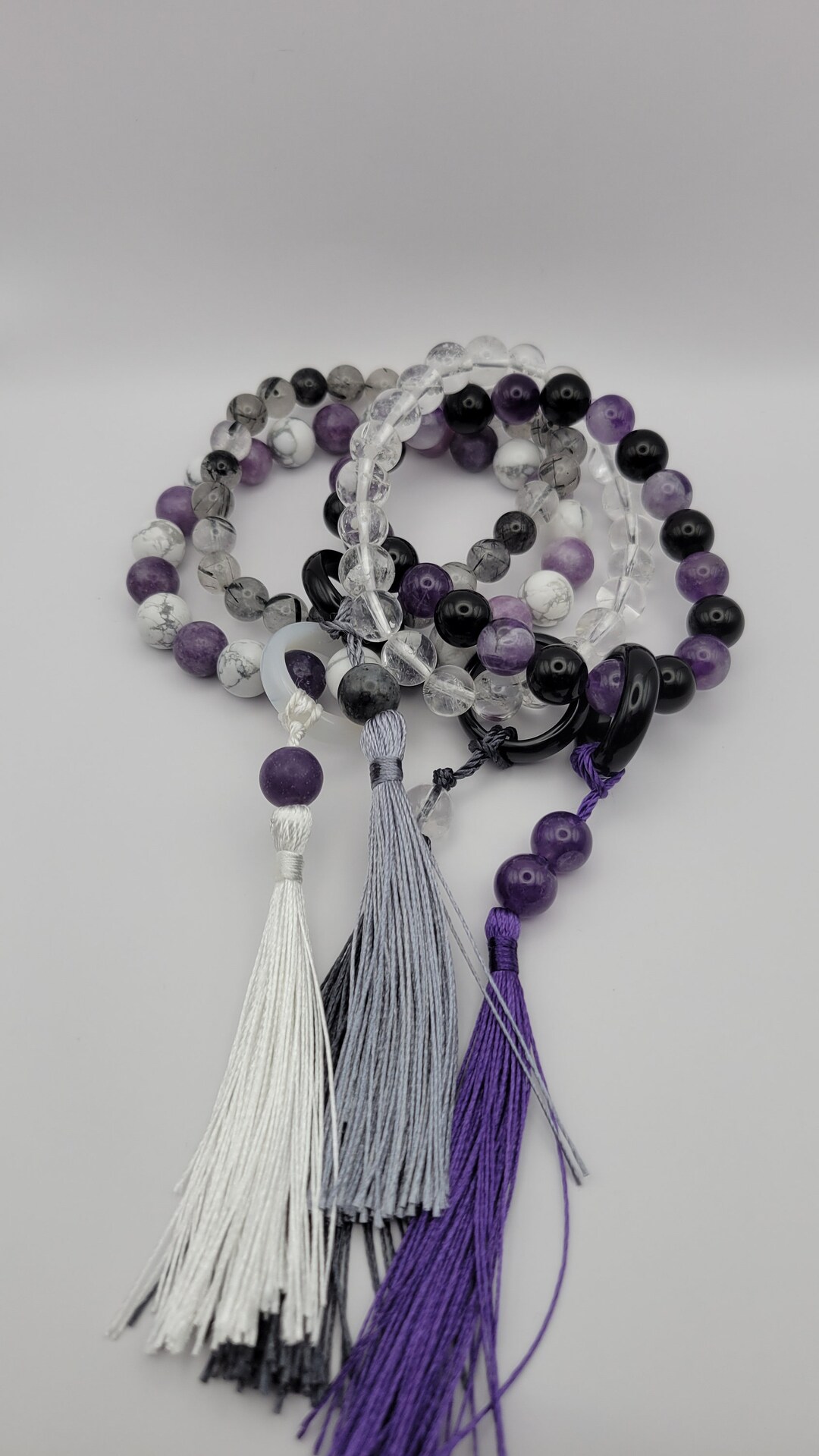 Worry Beads, Bracelet, Tassel, Agate, Ring, Fidget, Gift, ADHD, Kids ...