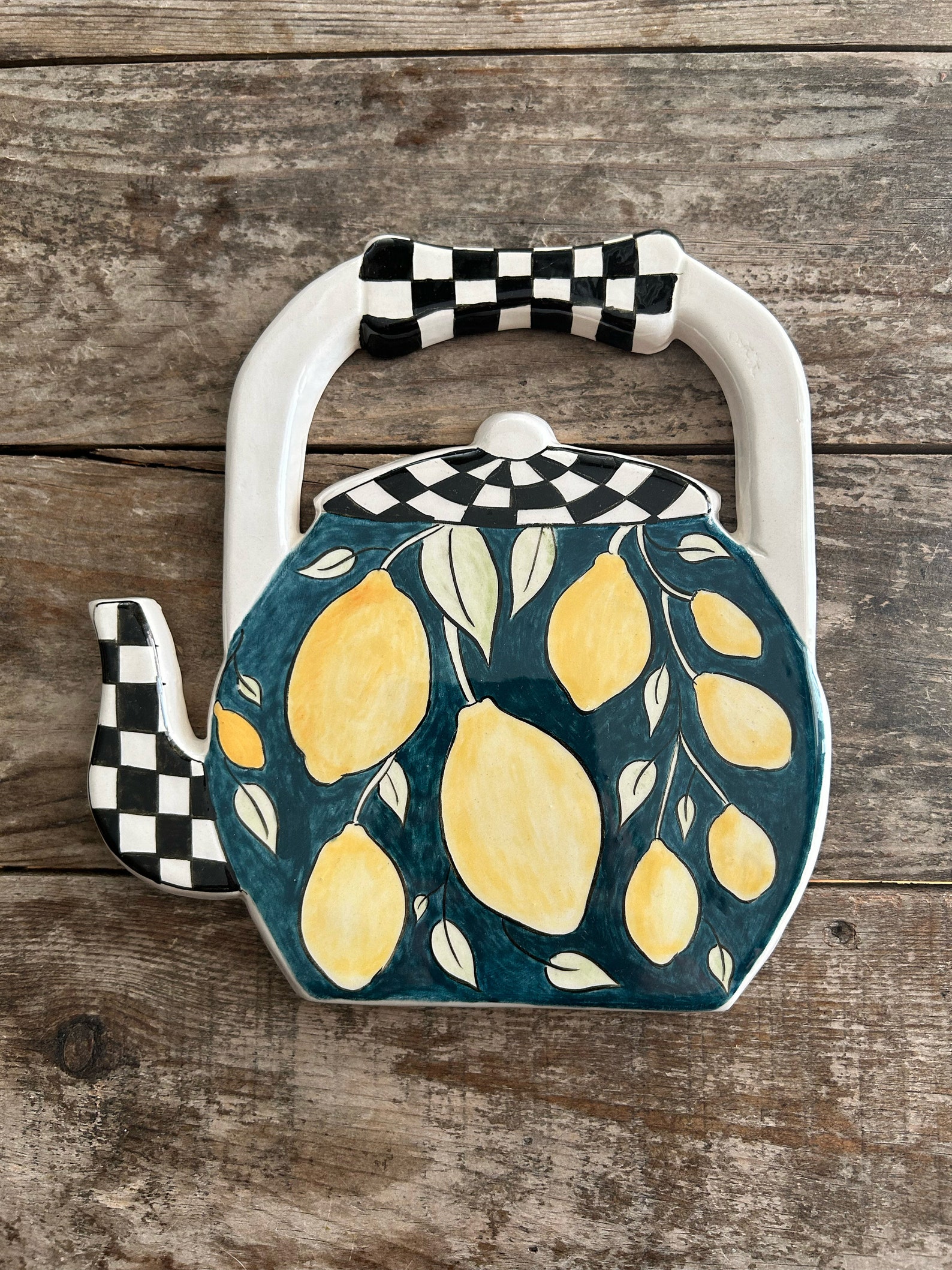 Ceramic Lemon Teapot Wall Decor, Ceramic Wall Decor, Ceramic Kitchen ...