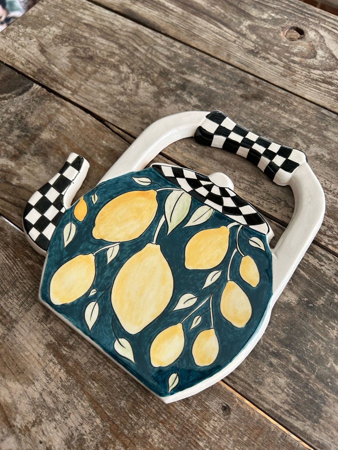 Ceramic Lemon Teapot Wall Decor, Ceramic Wall Decor, Ceramic Kitchen ...
