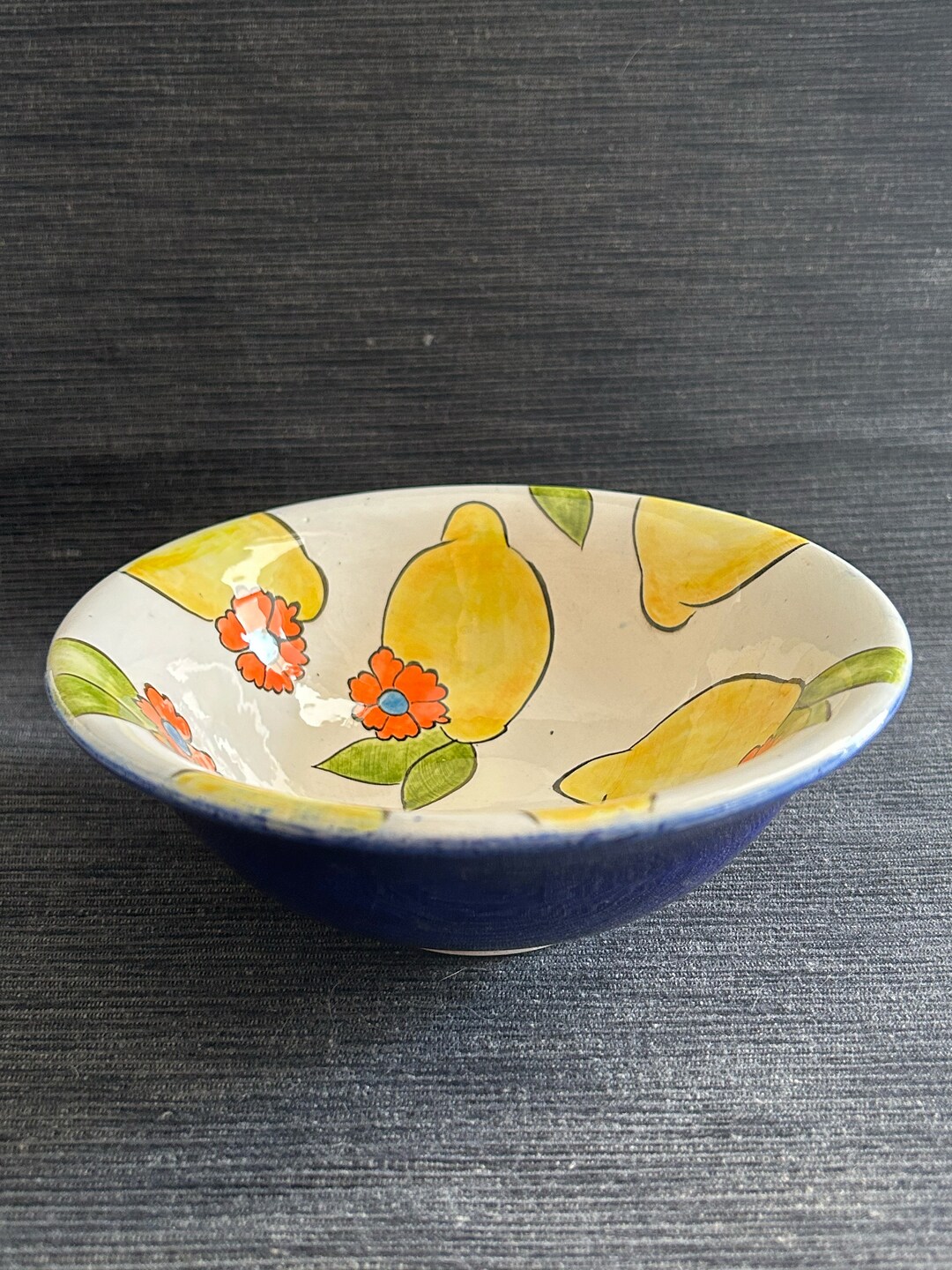 Ceramic Bowl, Ceramic Kitchen Decor, Lemon Patterned Bowl, Ceramic Home ...