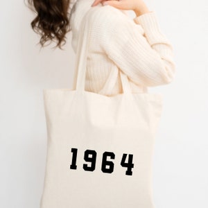 1964 Tote Bag, 60th Birthday Tote, Born in 1964, Vintage 1964 Tote ...