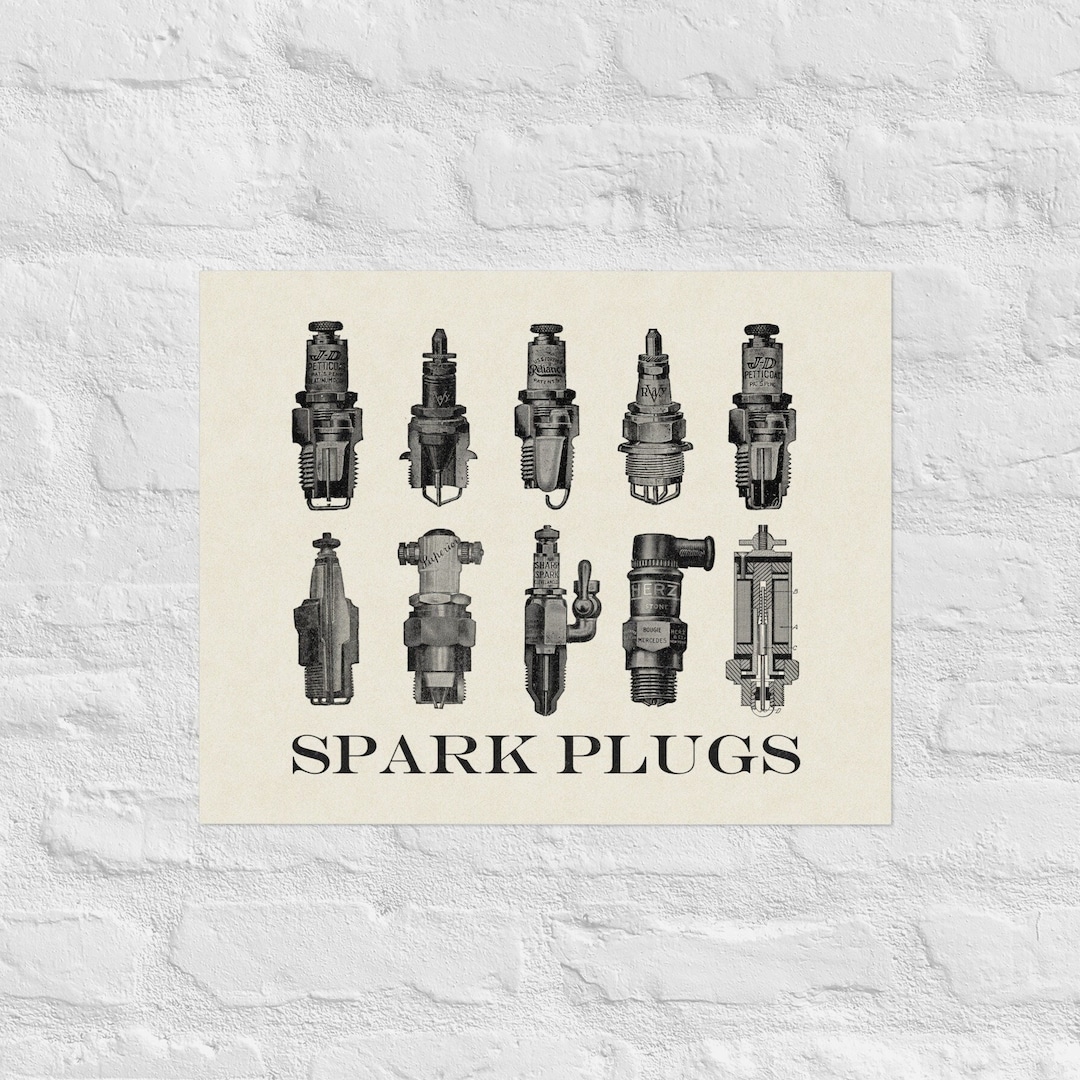 Vintage Spark Plug Poster Chart - Etsy