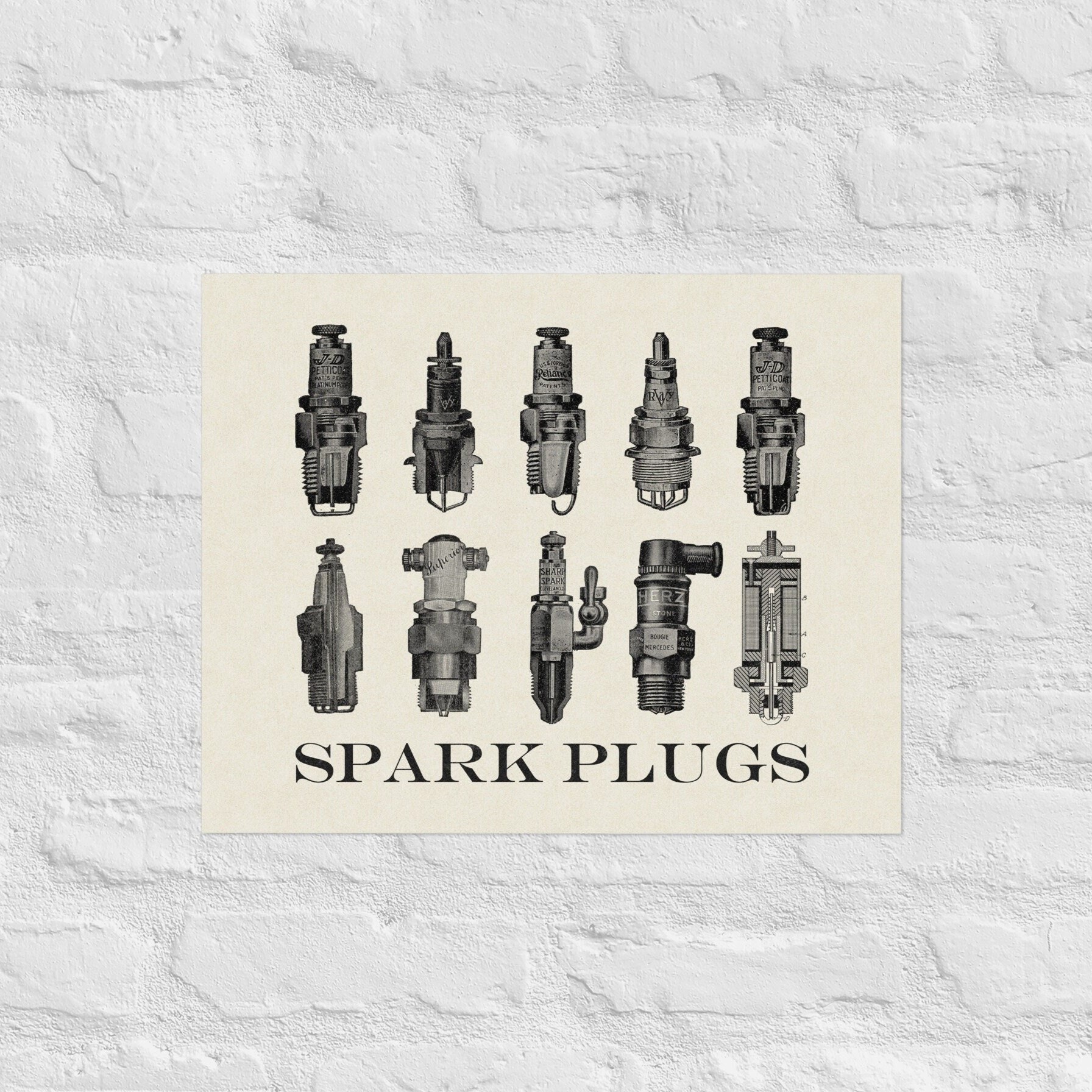 Vintage Spark Plug Poster Chart - Etsy