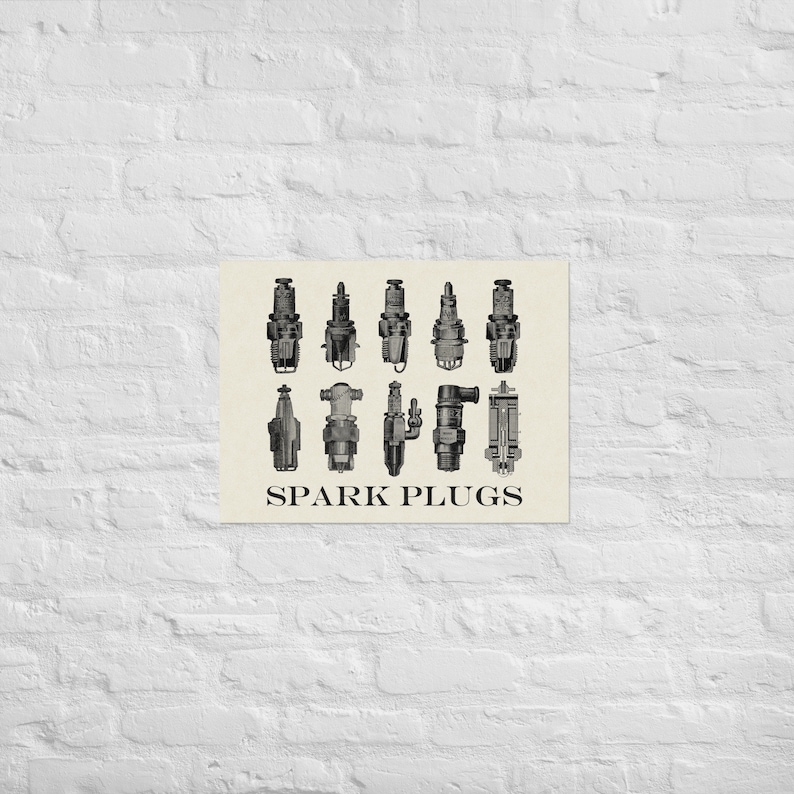 Vintage Spark Plug Poster Chart - Etsy