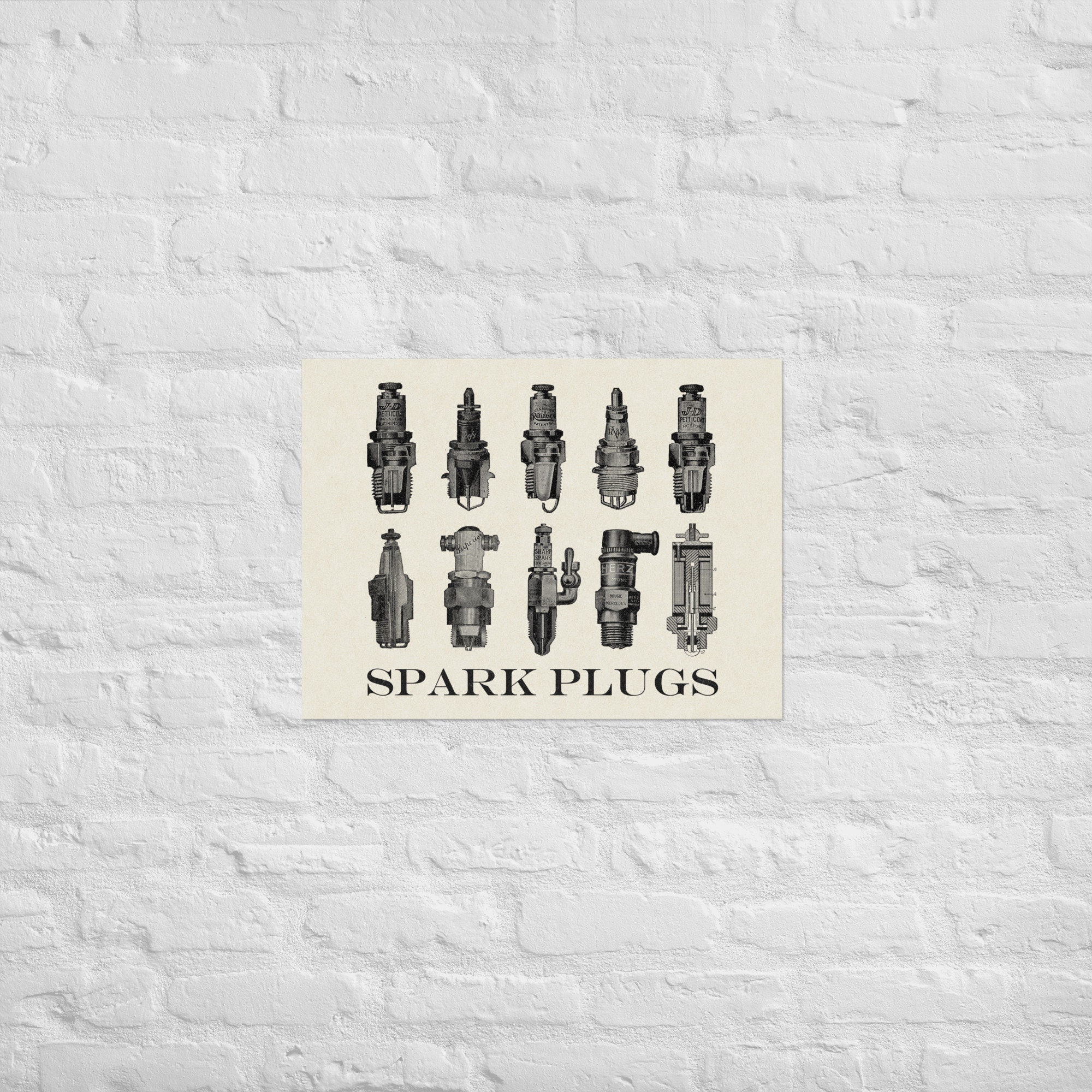 Vintage Spark Plug Poster Chart - Etsy