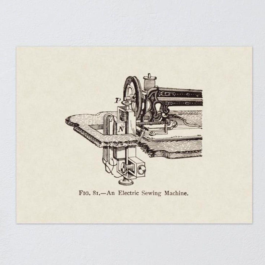 Antique Early Sewing Machine Illustration Diagram Poster - Etsy