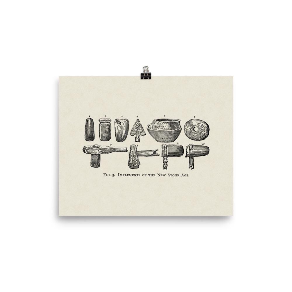 Ancient Stone Age Tools Implements Poster - Etsy