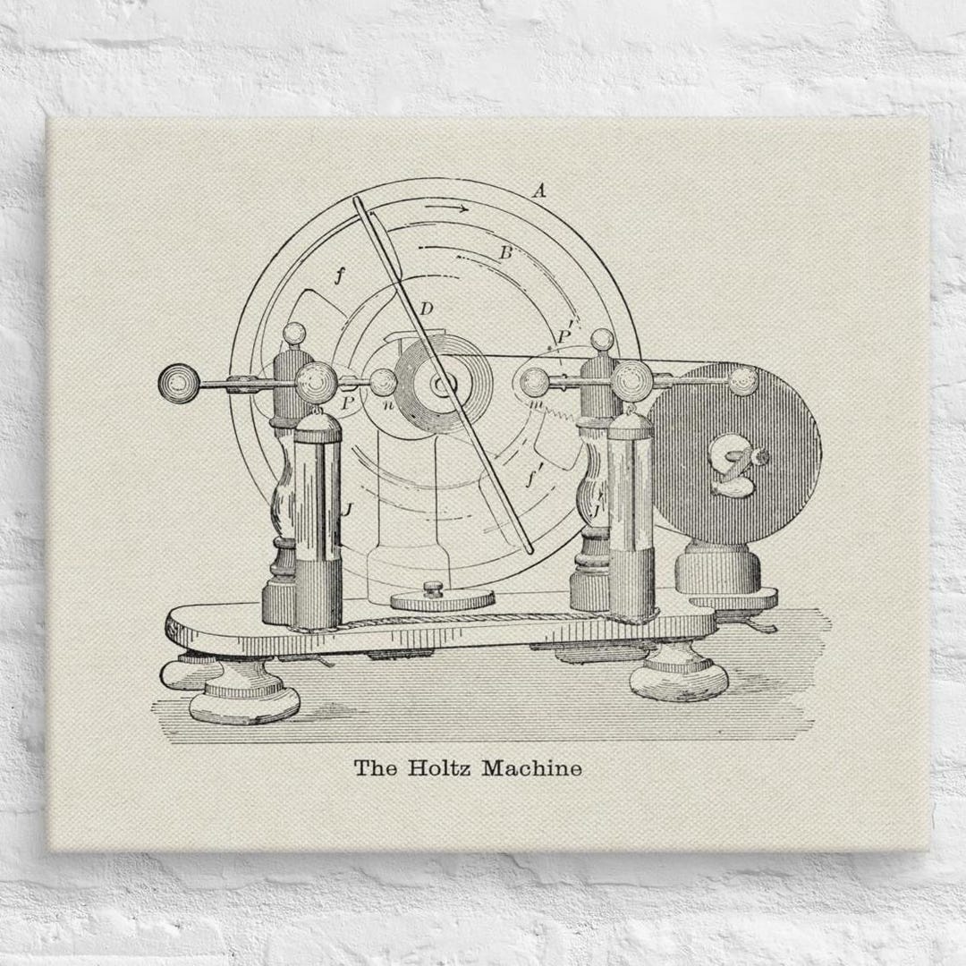 Electrostatic Holtz Machine Antique Drawing on Canvas - Etsy