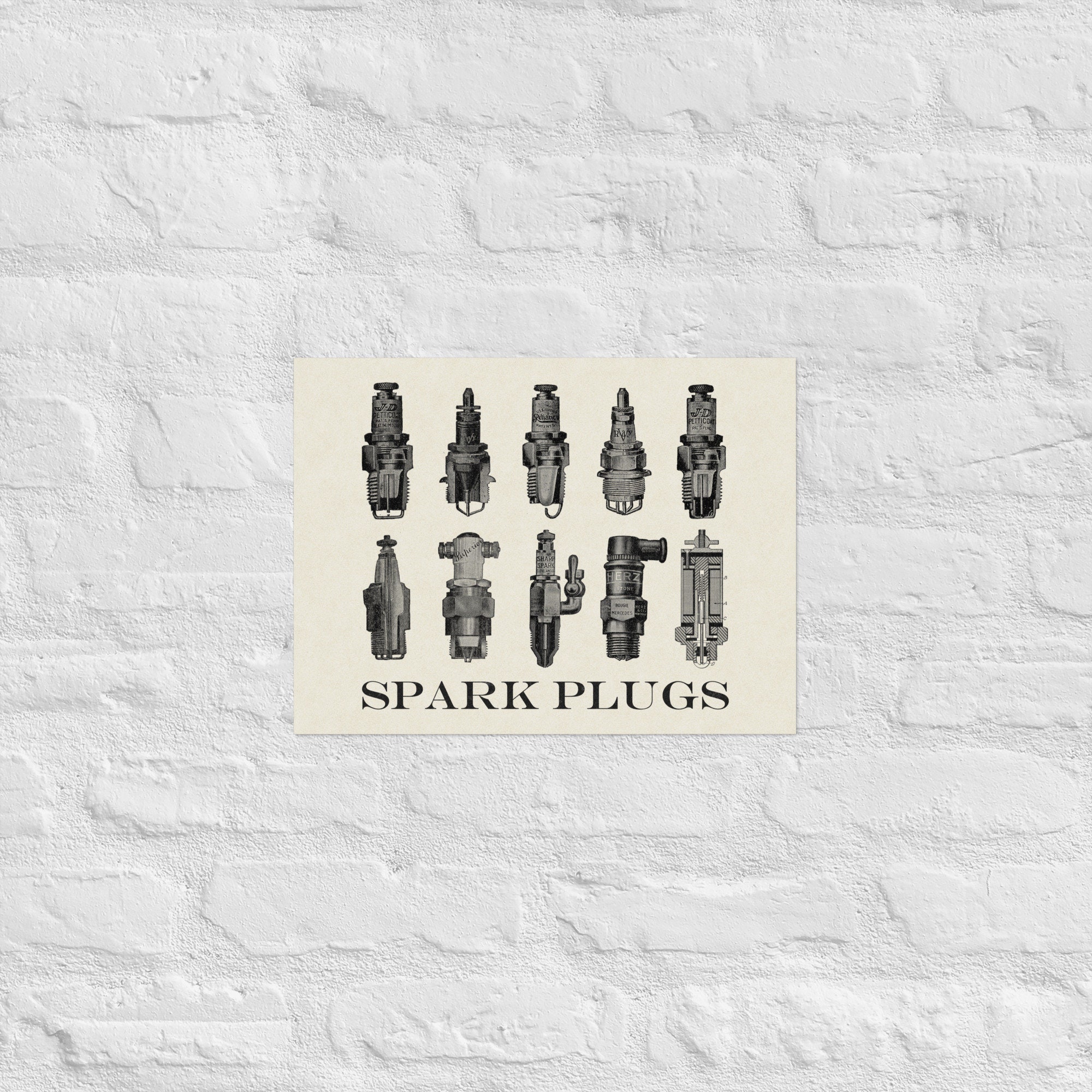 Vintage Spark Plug Poster Chart - Etsy