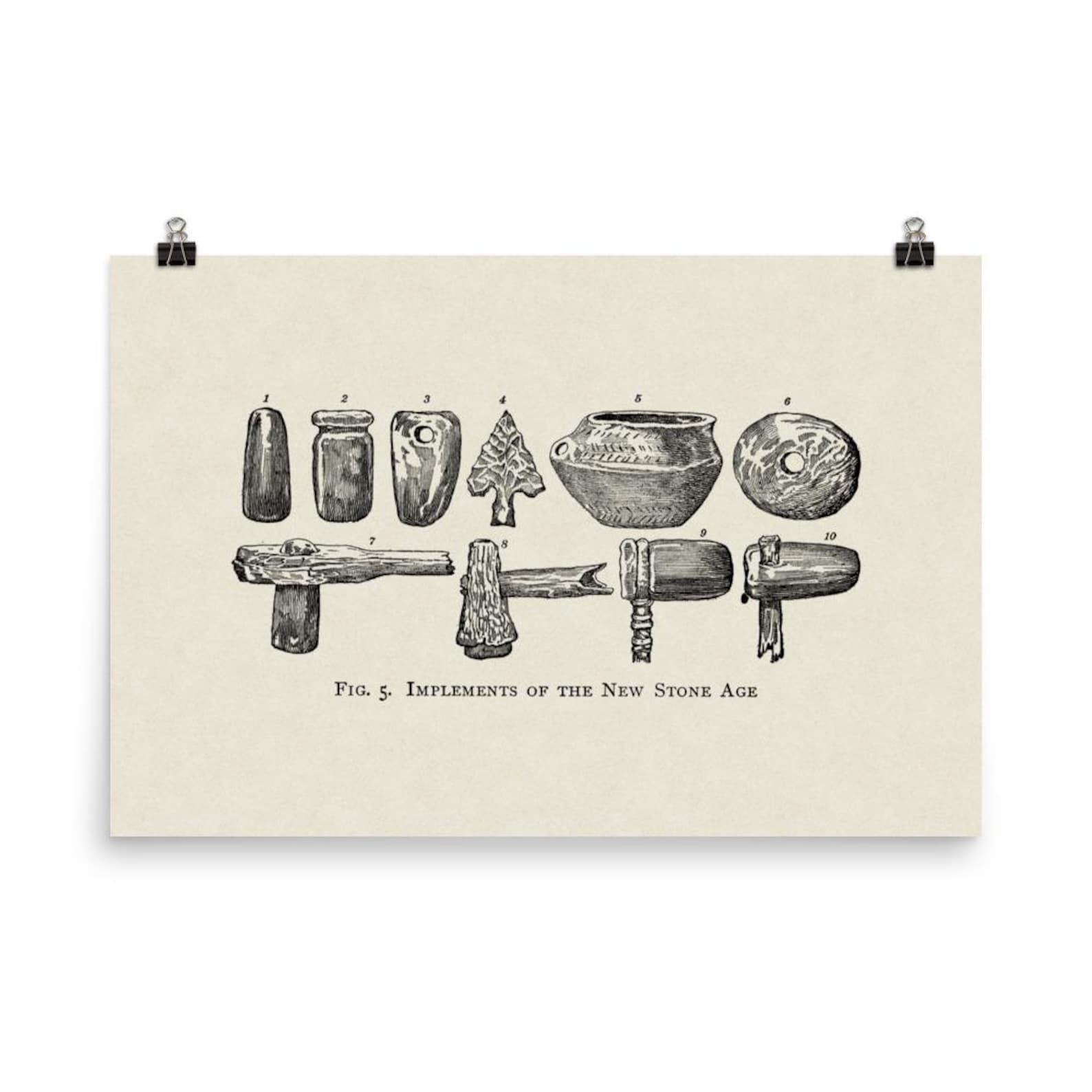 Ancient Stone Age Tools Implements Poster - Etsy