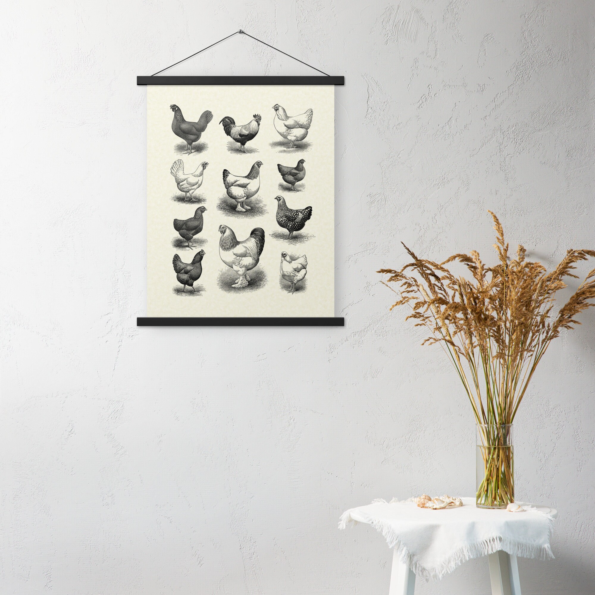 Chicken Hen Rooster Farm Poster Print With Hangers - Etsy