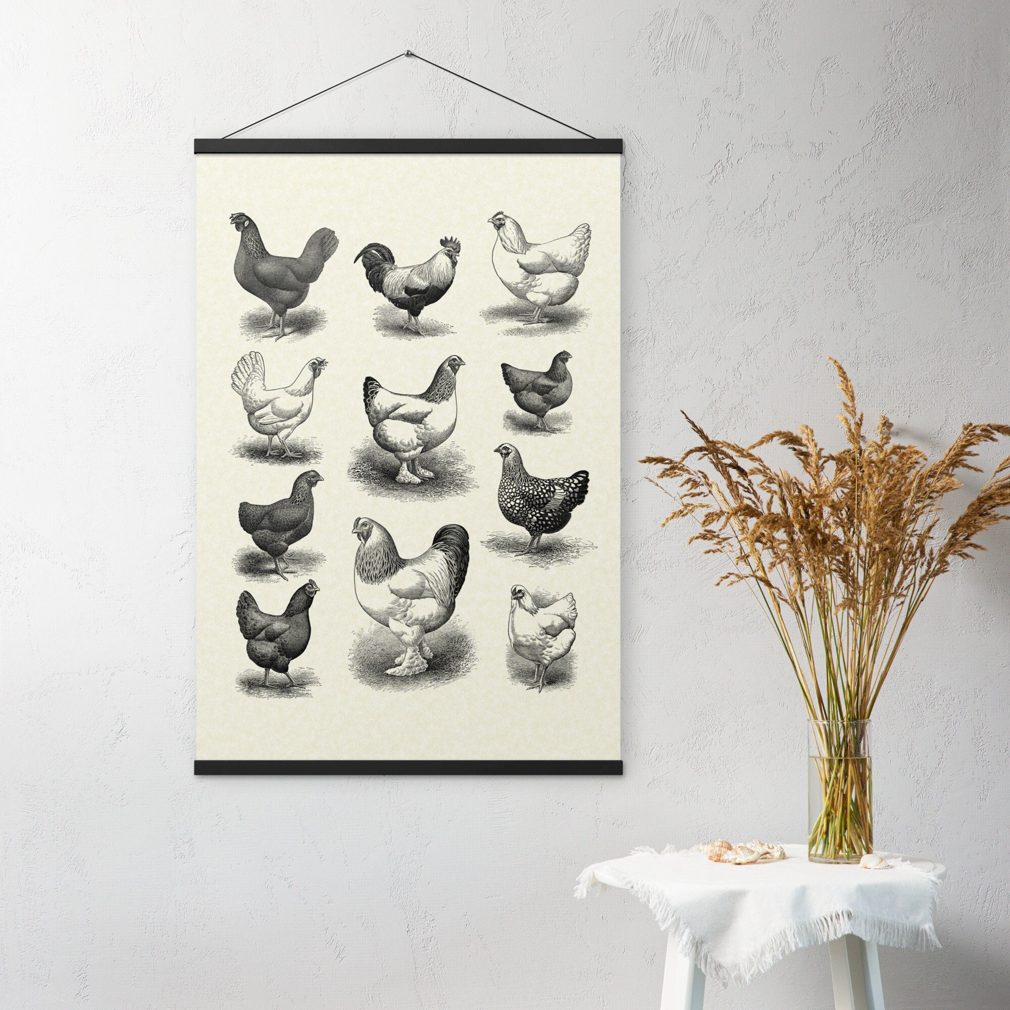 Chicken Hen Rooster Farm - Poster Print With Hangers - Etsy