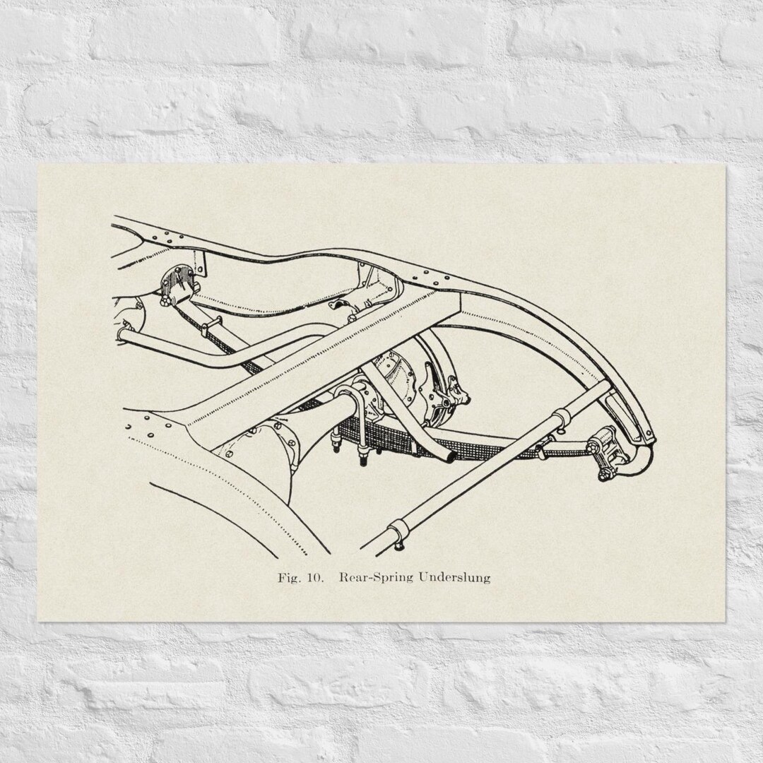 Antique Vintage Car Hot Rod Chassis Frame Suspension Diagram Drawing ...