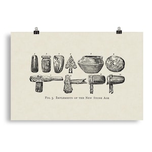 Ancient Stone Age Tools Implements Poster - Etsy