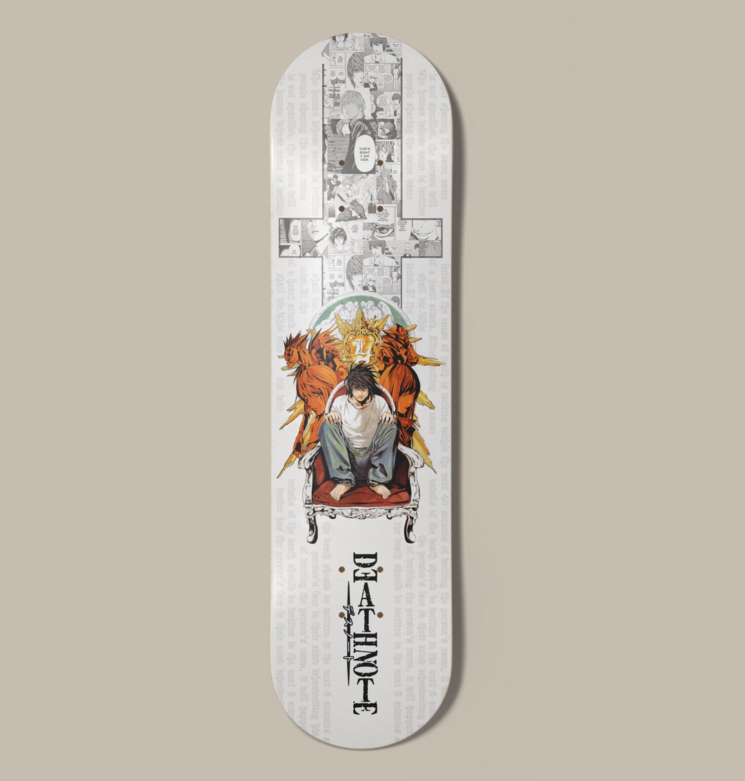 Death Note Skateboard Deck Light and L Wall Art - Etsy
