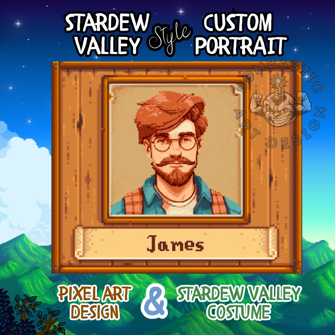 Custom Stardew Valley Portrait Poster Print Pixel Art T Etsy
