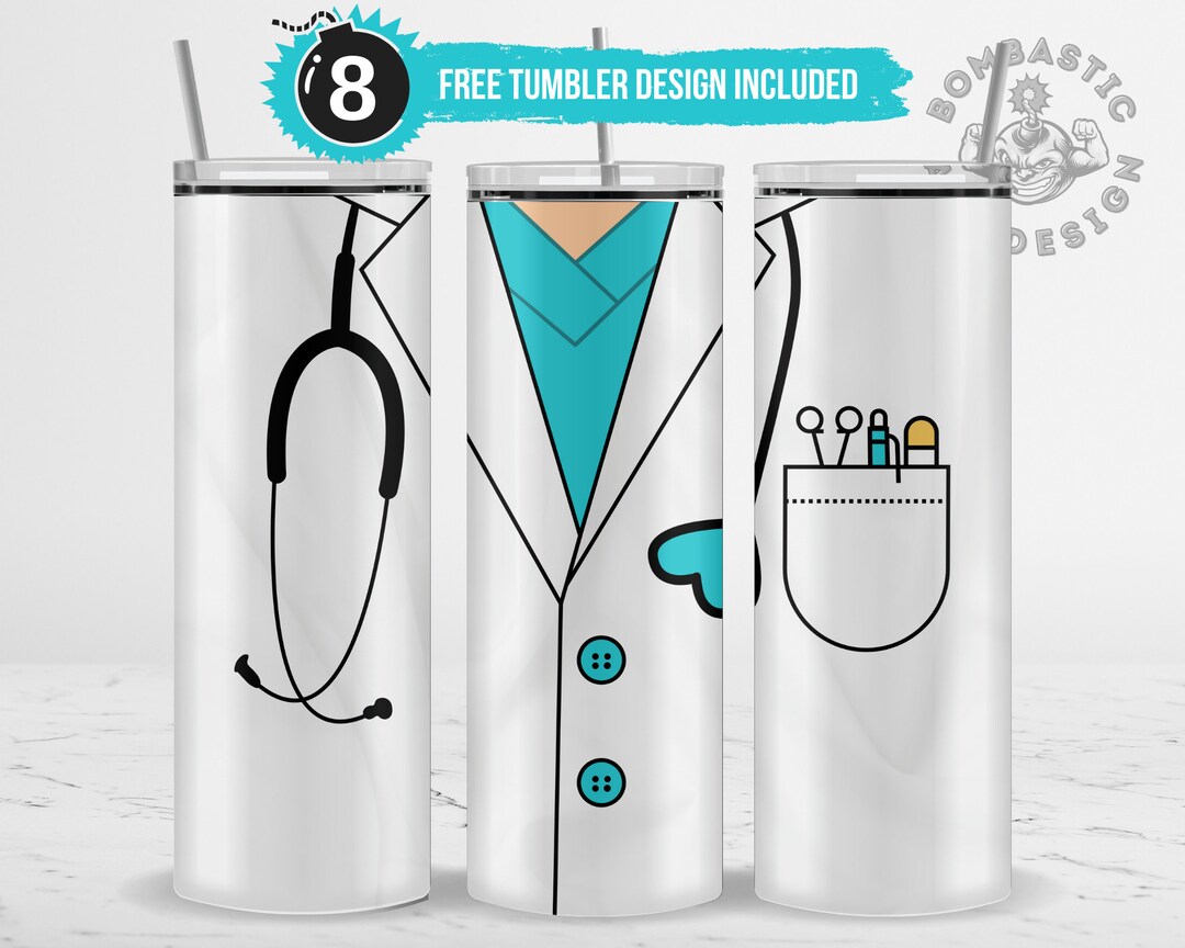 Doctor Tumbler Wrap Sublimation PNG, 20 Oz Skinny Straight Doctor ...